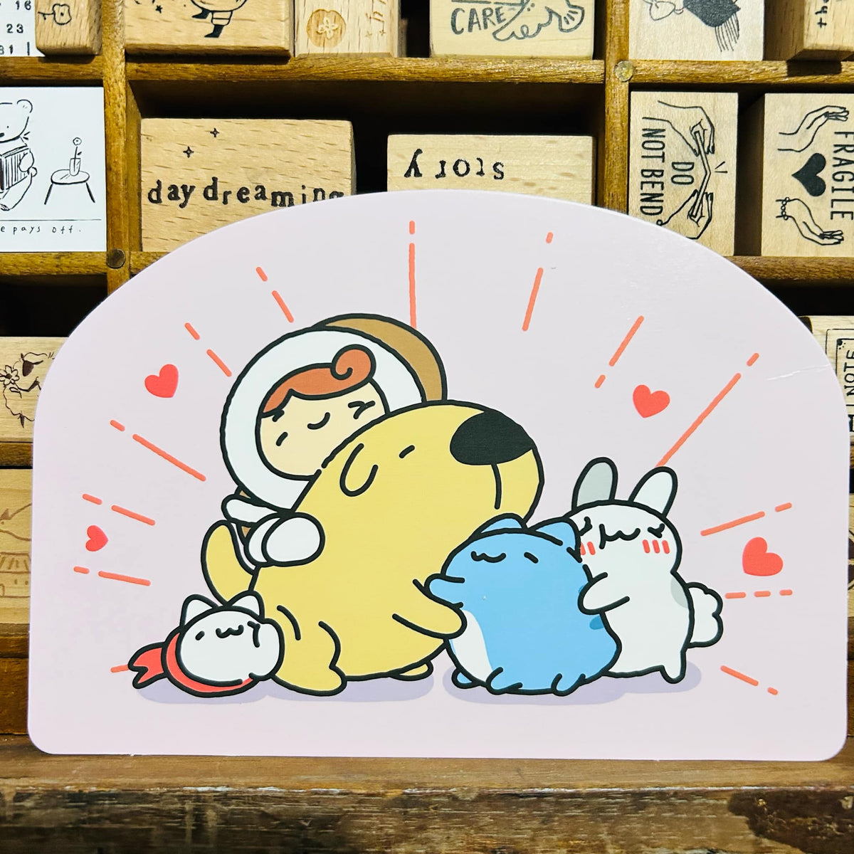 Bugcat Capoo Love Die-cut Postcard – Tokubetsumemori
