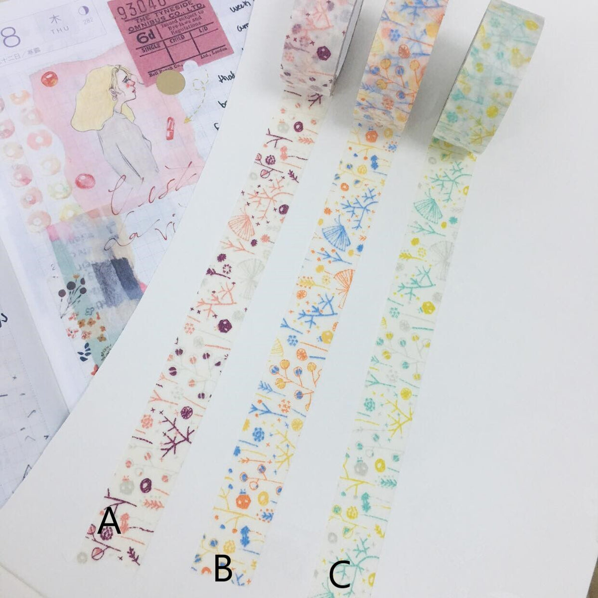50cm Classiky Original Design Washi Tape Sample A B C – Tokubetsumemori