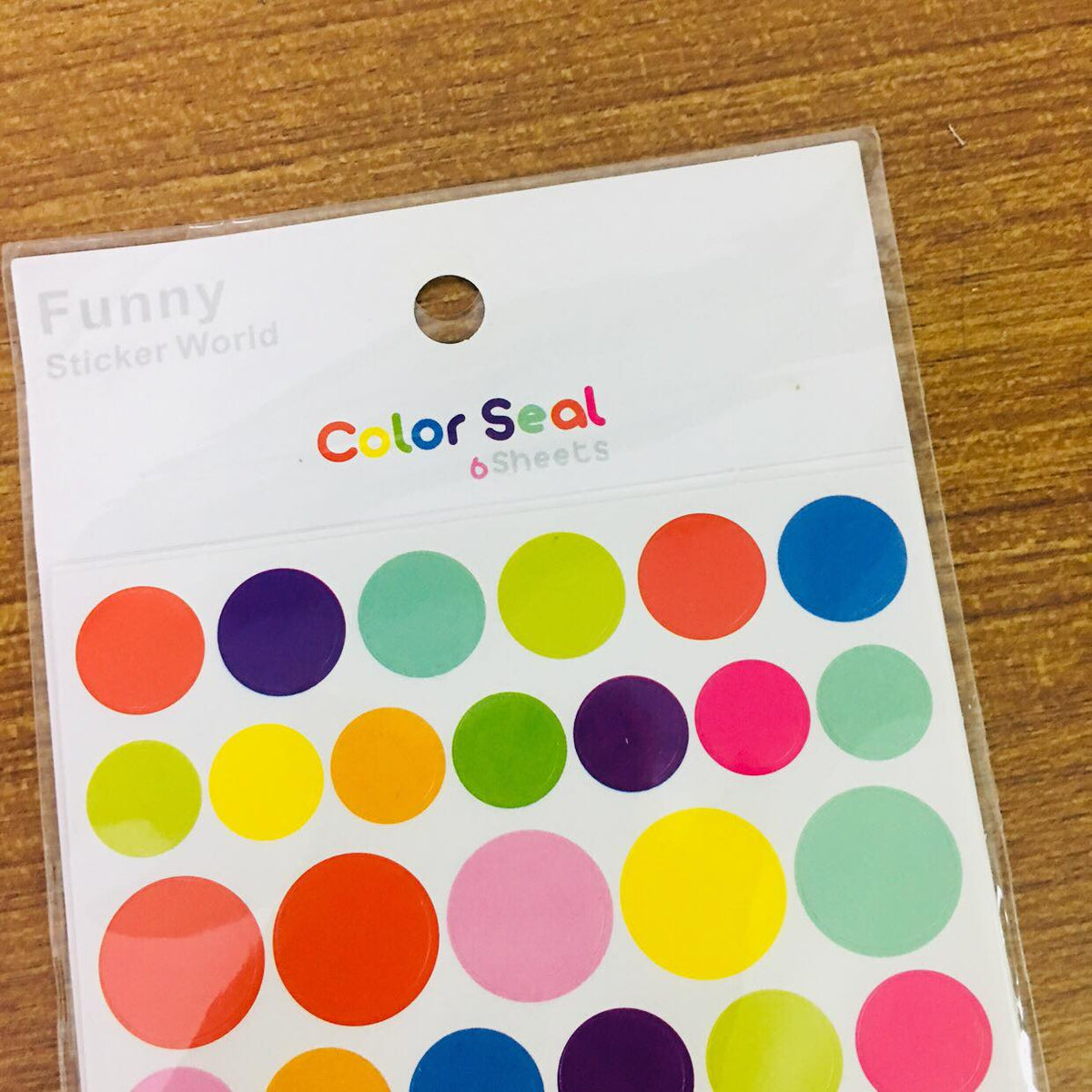 Funny Sticker World Color Seals 6 Sheets Circle Sticker Sheet ...
