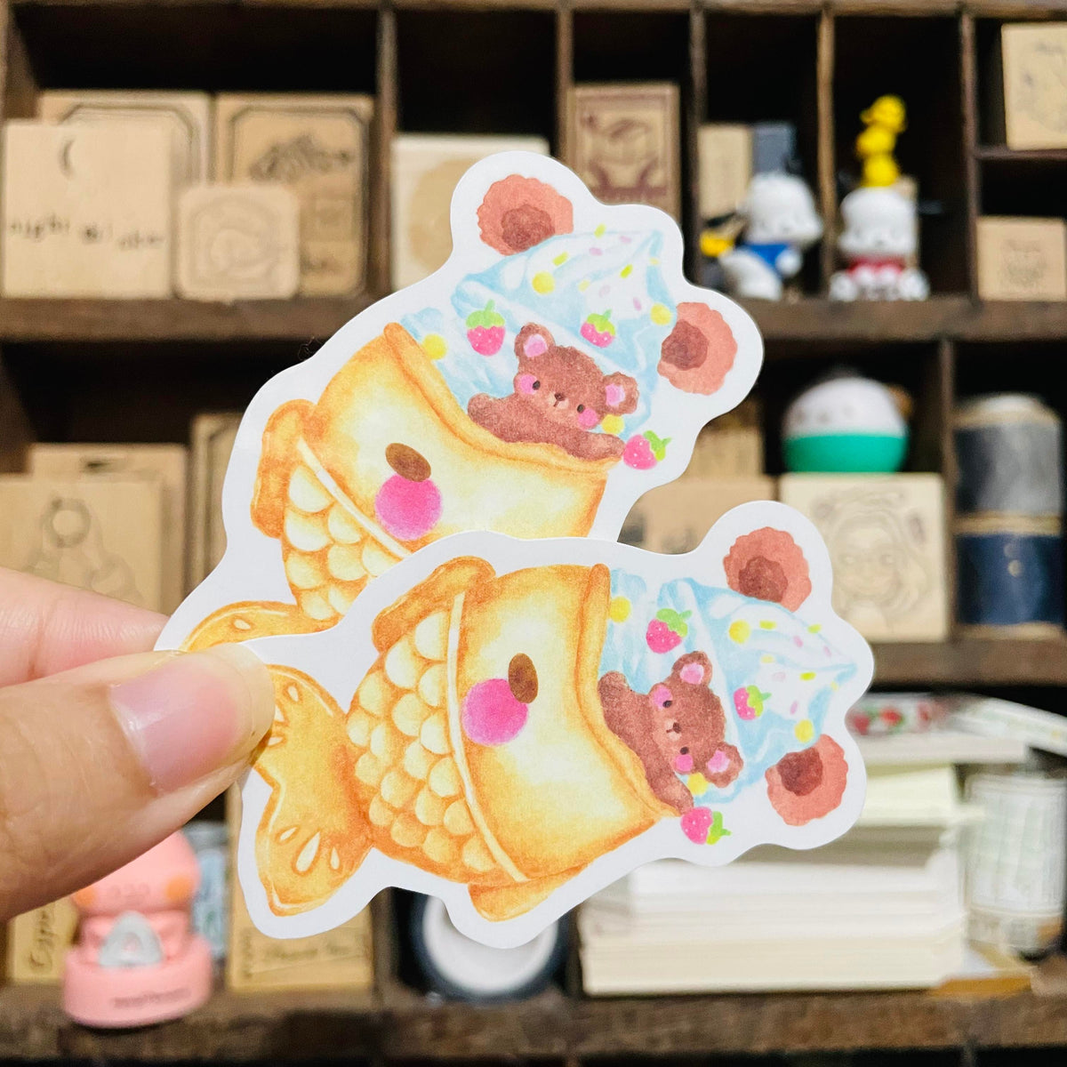 Thea Illustration Takoyaki Bear Ice Cream Sticker – Tokubetsumemori